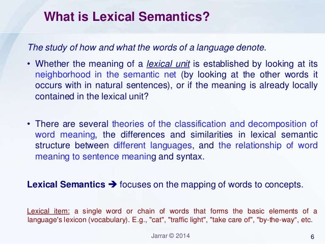 Jarrar: Lexical Semantics And Multilingualism