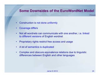 Jarrar.lecture notes.wordnetandglobalwordnets | PPT