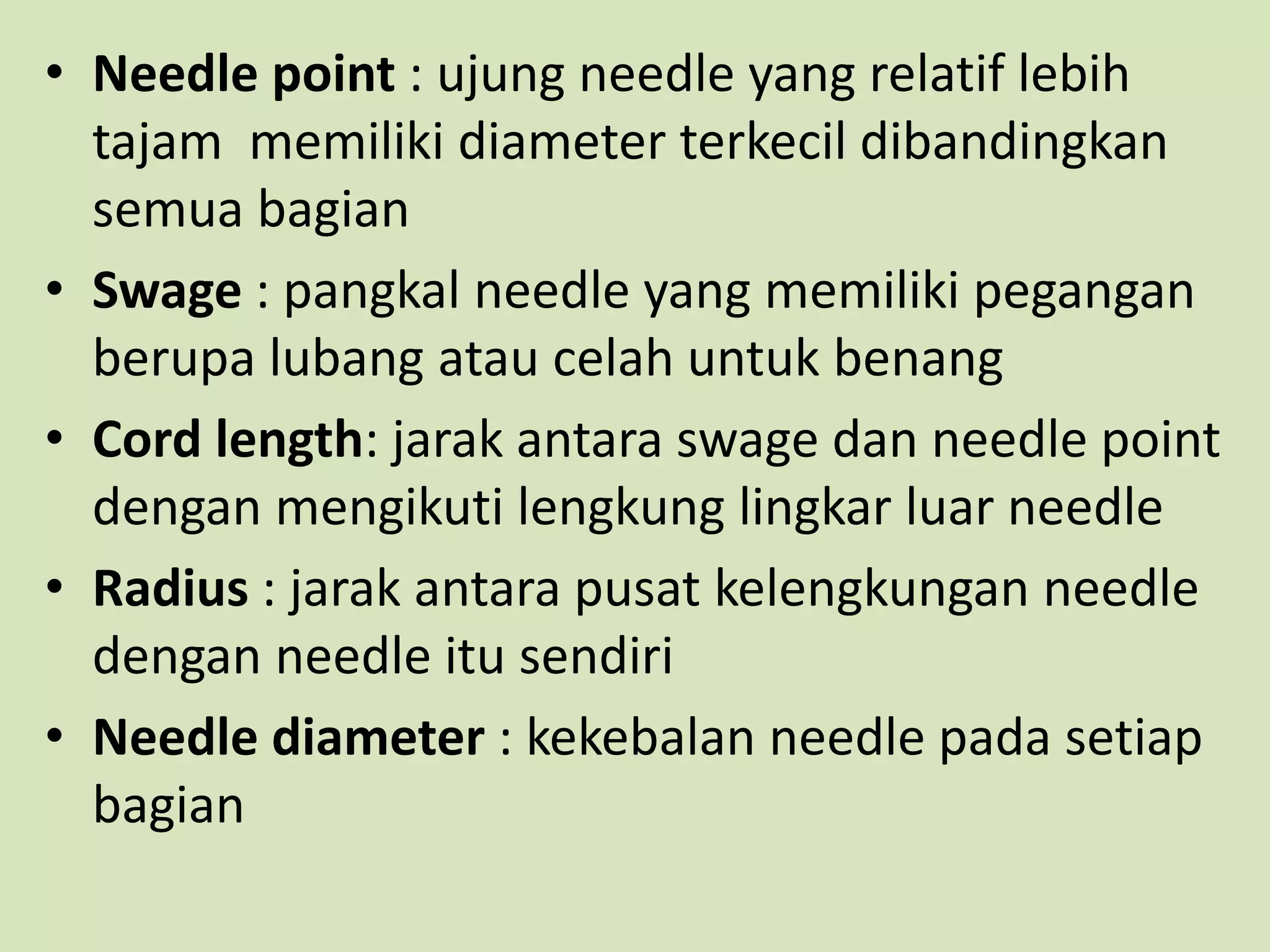 Jarum bedah (SUTURE NEEDLE) | PPTX