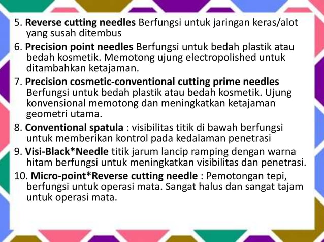 Jarum bedah (SUTURE NEEDLE) | PPTX