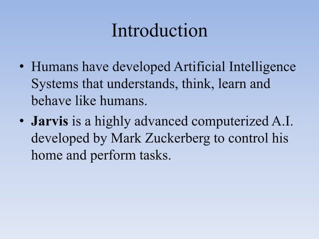 Jarvis | PPTX | Artificial Intelligence | Technology & Computing
