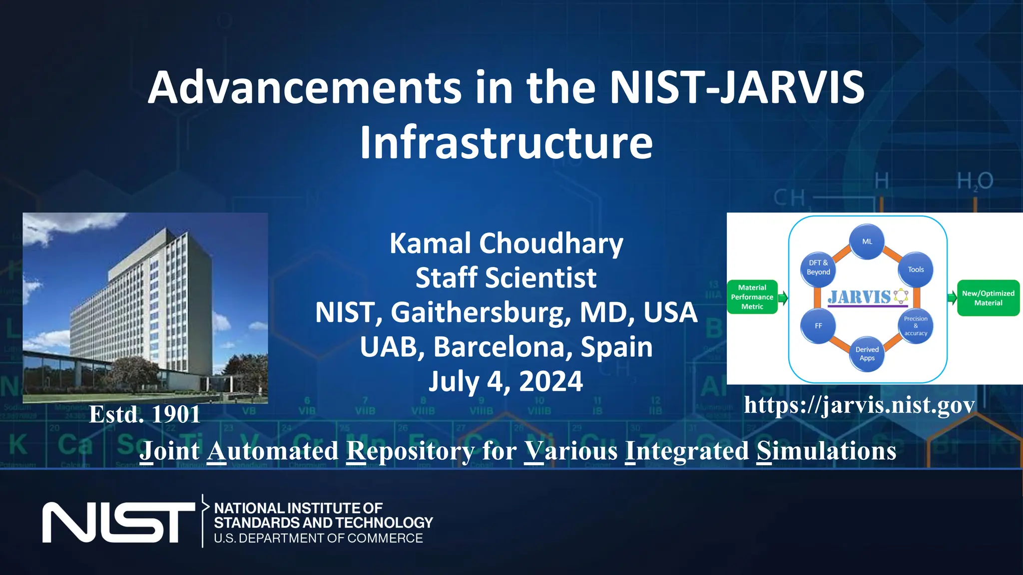 Recent Advancements in the NIST-JARVIS Infrastructure | PDF