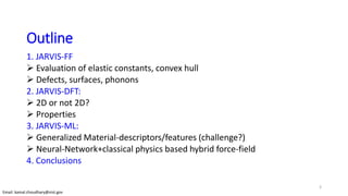 Computational Discovery of Two-Dimensional Materials, Evaluation of Force-Fields and Machine ...