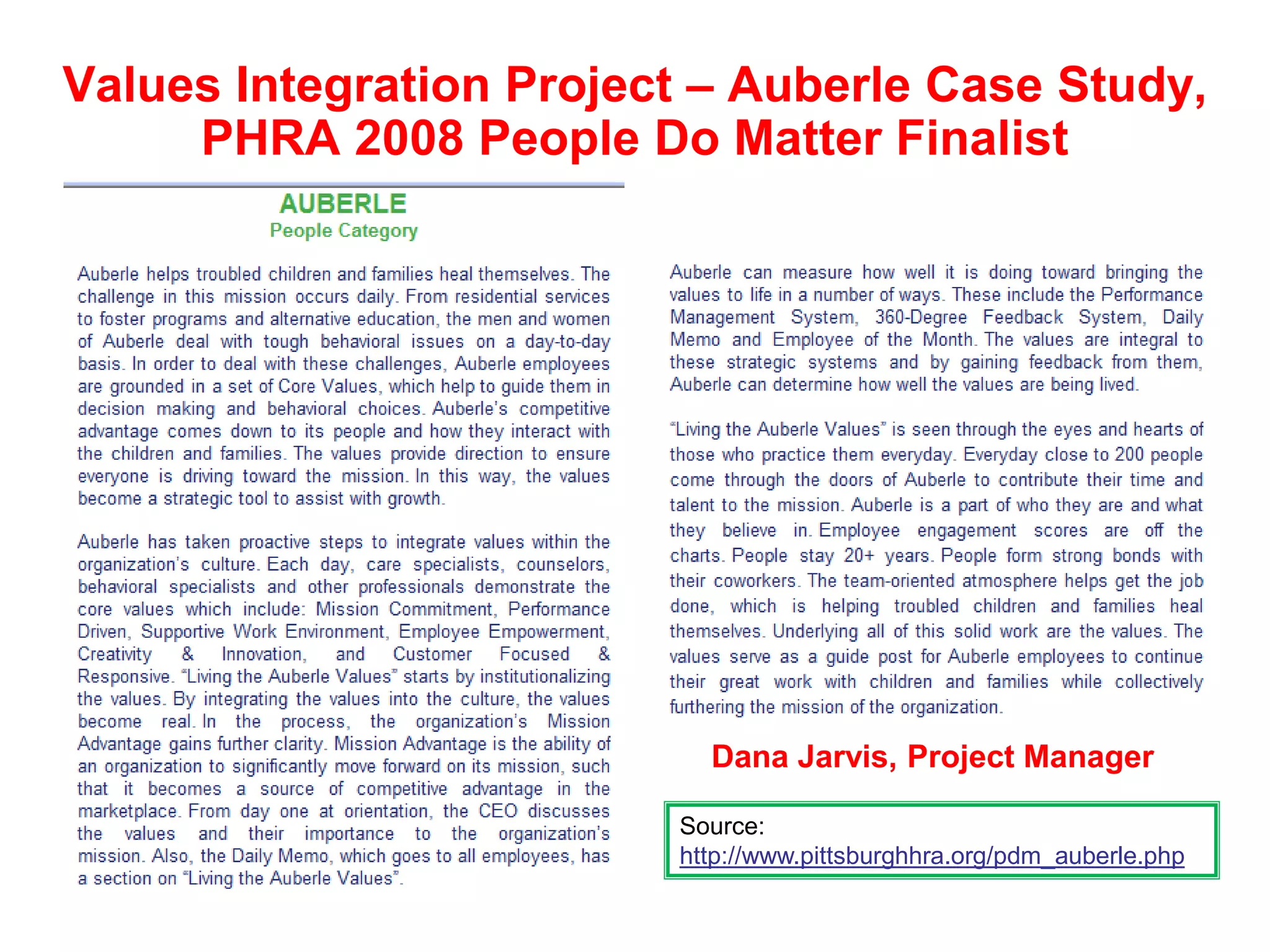 Jarvis 10 keys to values integration snapshot (2) | PDF