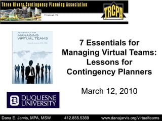 Jarvis trcpa virtual teams and contingency planning | PPT