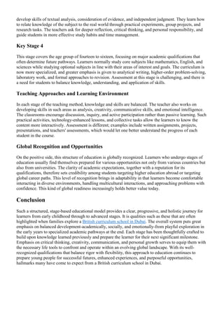 British Curriculum School: Understanding EYFS, Key Stages, and Beyond | PDF