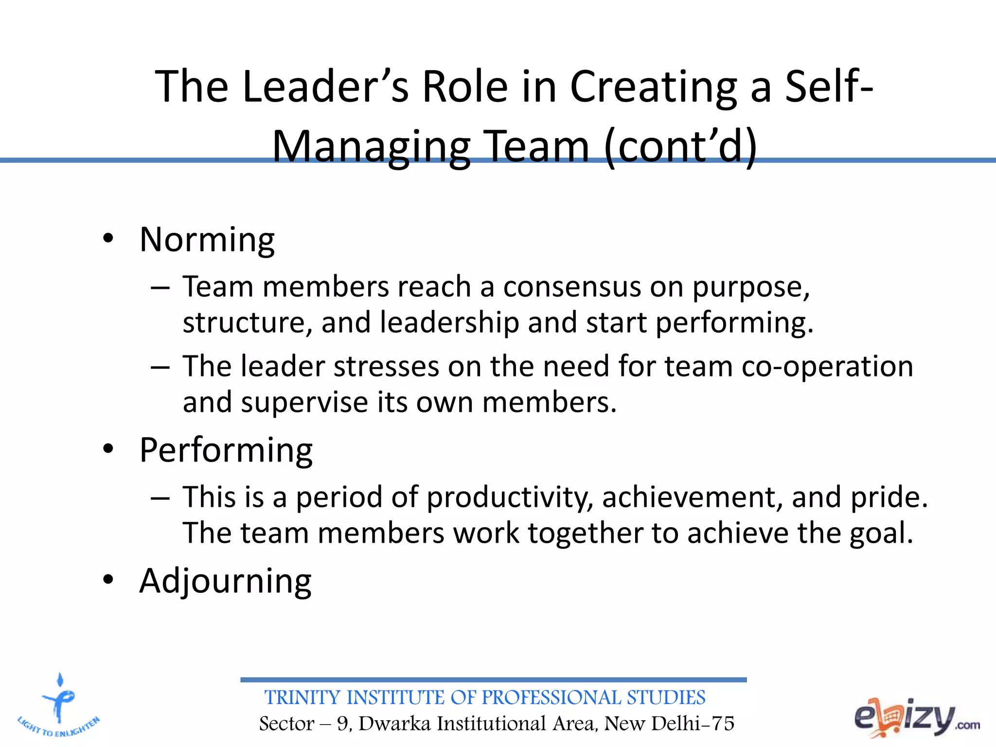 ORGANIZATIONAL BEHAVIOR - Team building and Effectiveness | PPTX