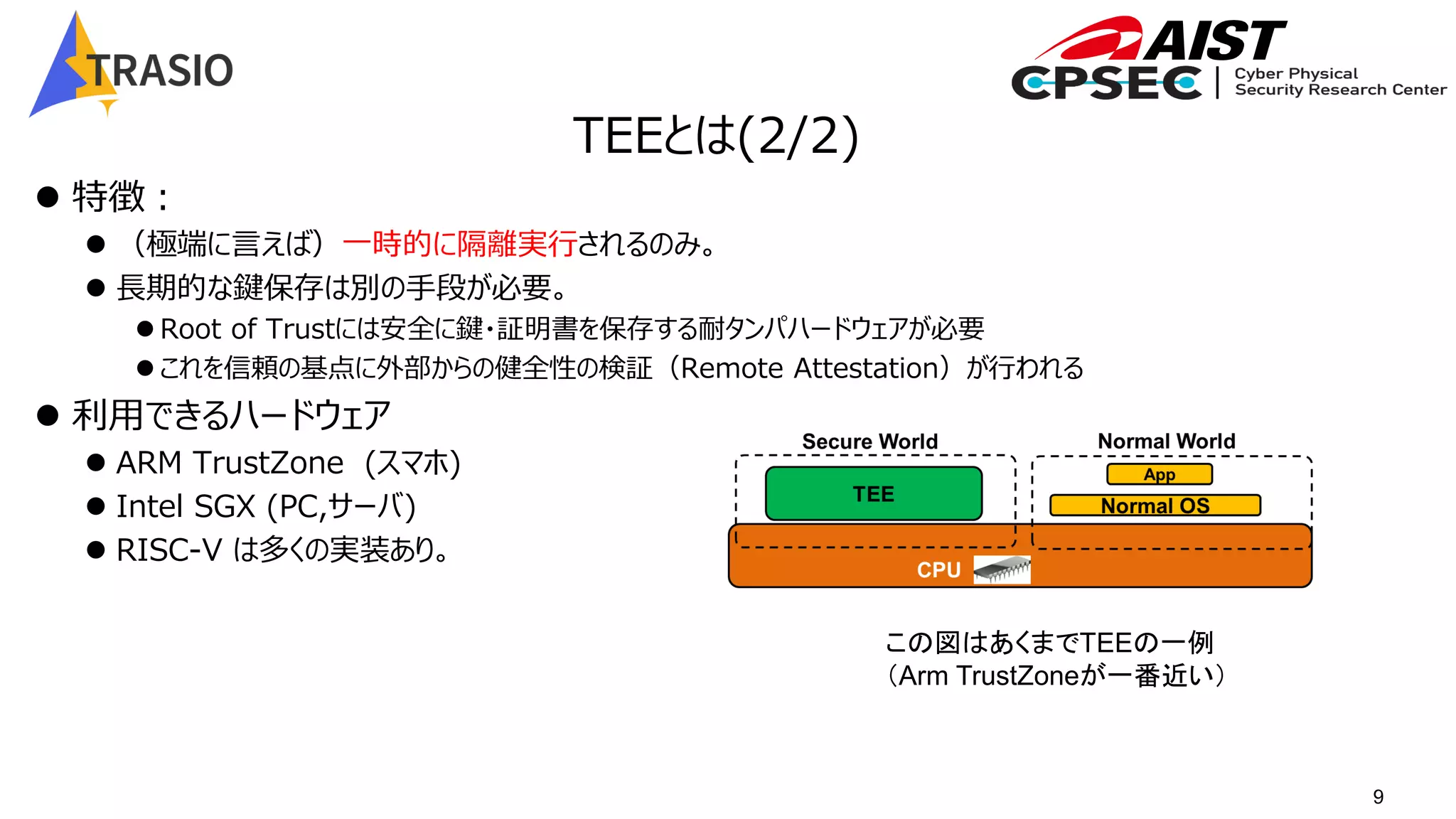 RISC-Vのセキュリティ技術(TEE, Root of Trust, Remote Attestation) | PDF