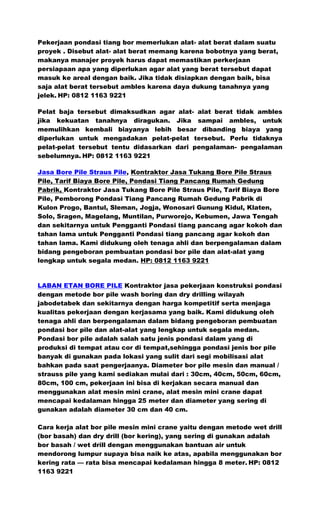 JASA BORE PILE JAKARTA 081211639221 | PDF