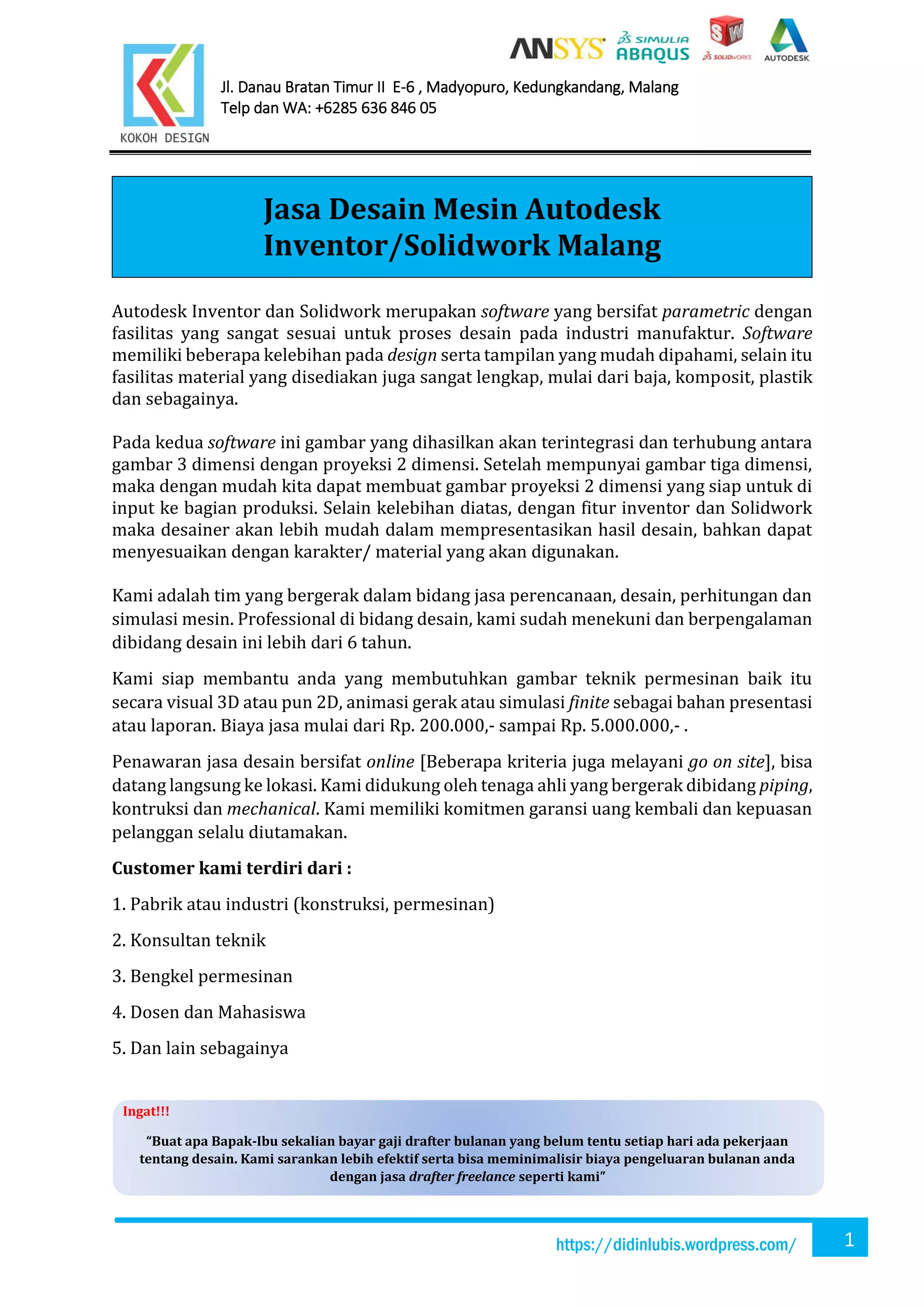 Jasa desain mesin, simulasi dan animasi autodesk inventor, solidwork ...