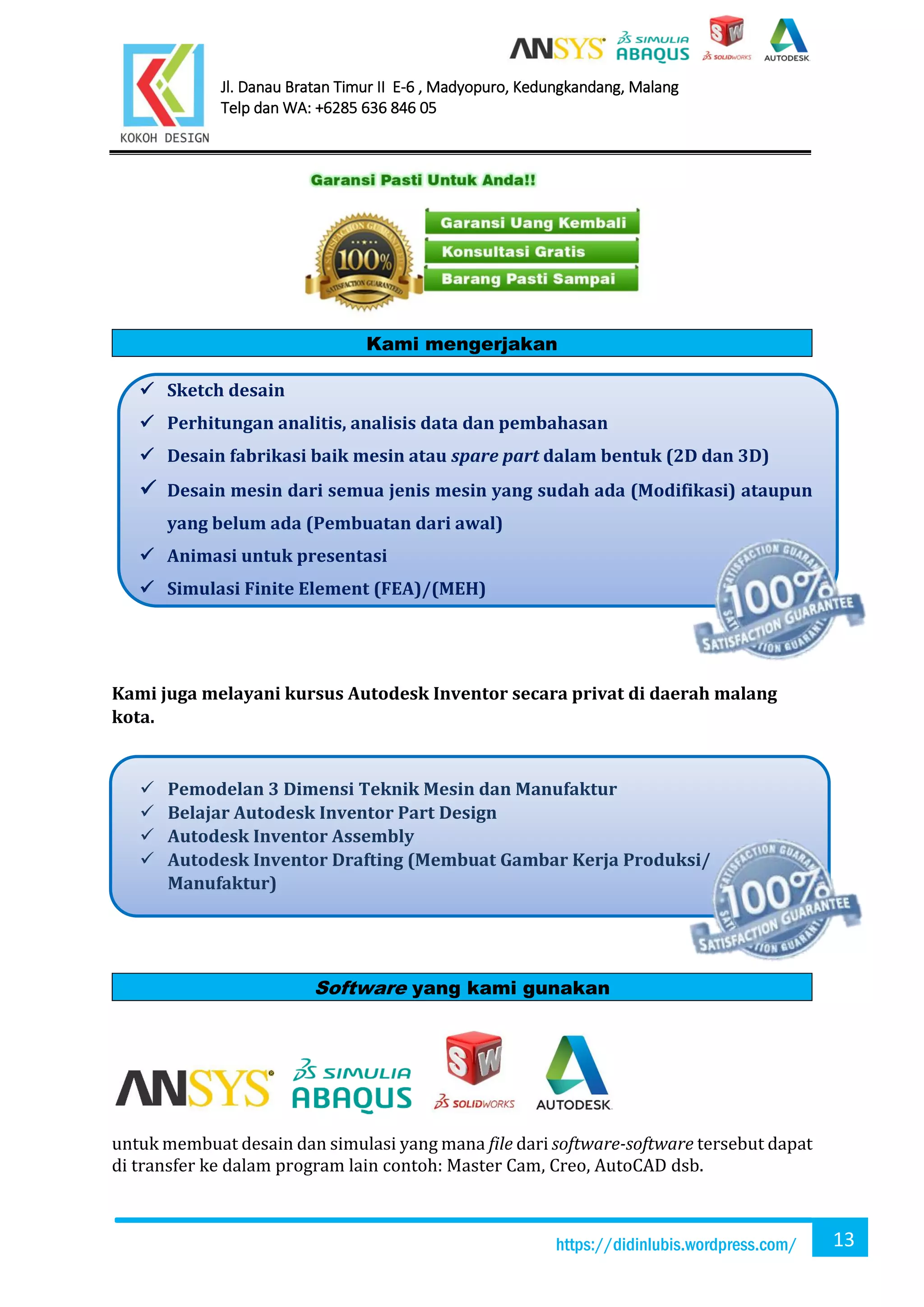 Jasa desain mesin, simulasi dan animasi autodesk inventor, solidwork ...