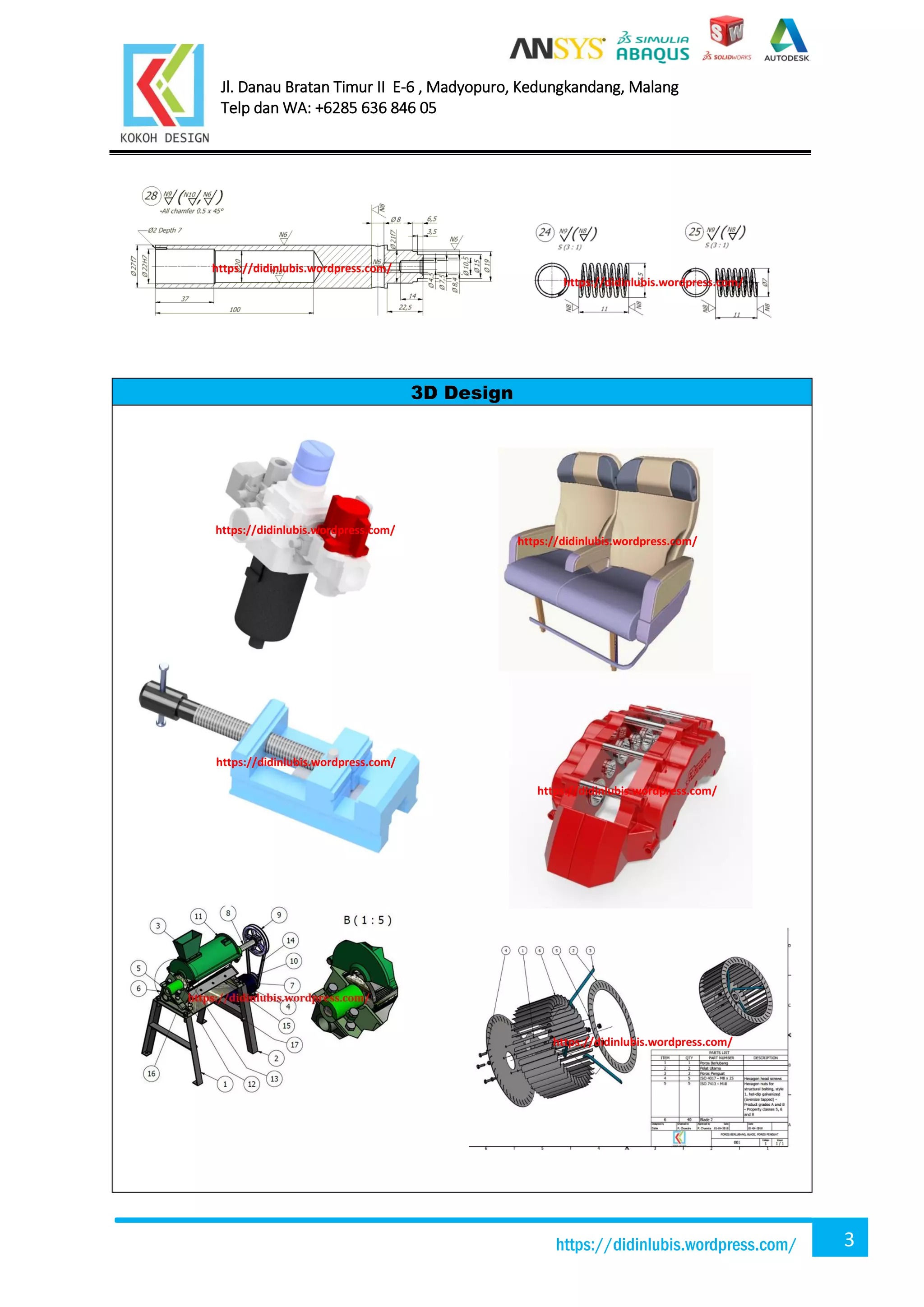 Jasa desain mesin, simulasi dan animasi autodesk inventor, solidwork ...