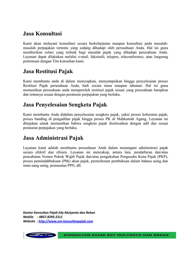 Jasa konsultan pajak | PDF