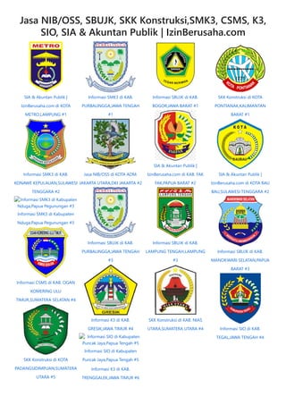 NIB_OSS, SBUJK, SKK Konstruksi,SMK3, CSMS, K3, SIO, SIA & Akuntan ...