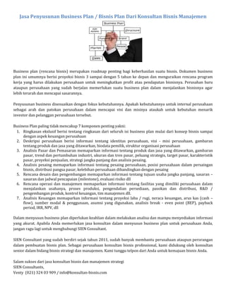 Jasa Penyusunan Business Plan / Bisnis Plan Dari Konsultan Bisnis Manajemen | PDF