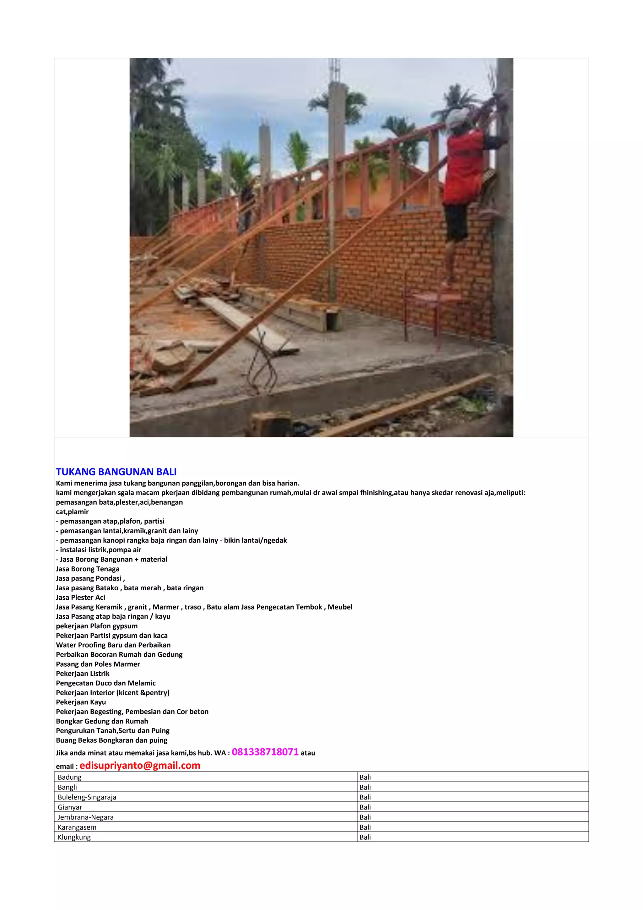 contractor building jembrana negara bali | PDF