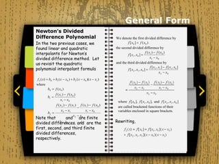 Newton’s Divided Difference Formula | PPTX