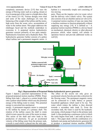 Design and fabrication of perpetual motion hydroelectric power Generator | PDF | Chemistry | Science