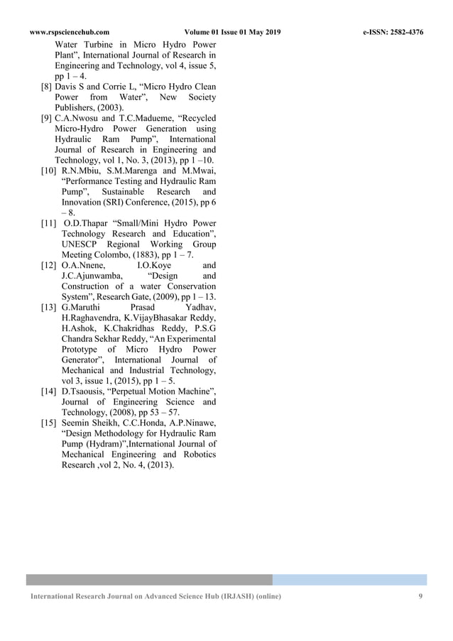 Design and fabrication of perpetual motion hydroelectric power ...