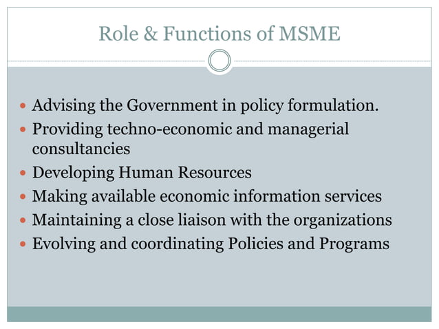 MSME | PPTX | Small and Medium-sized Business | Business