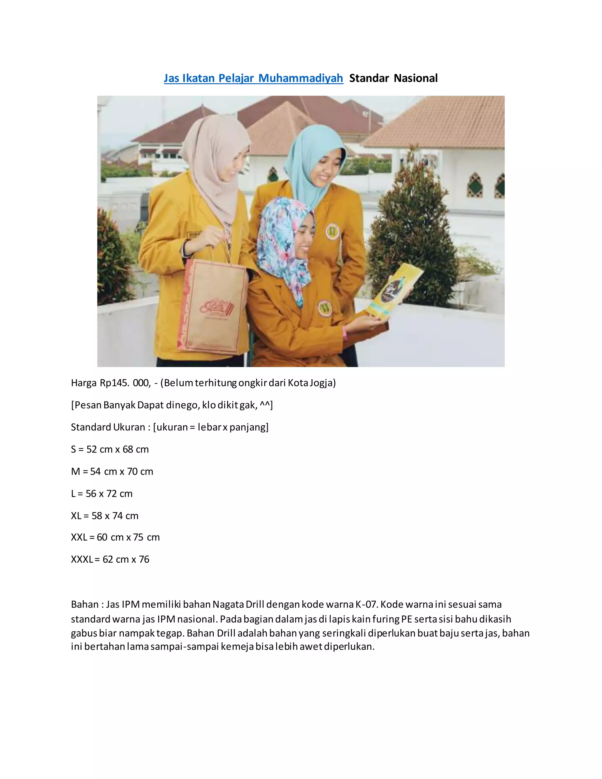 Jas ikatan pelajar muhammadiyah standar nasional | PDF | Free Download