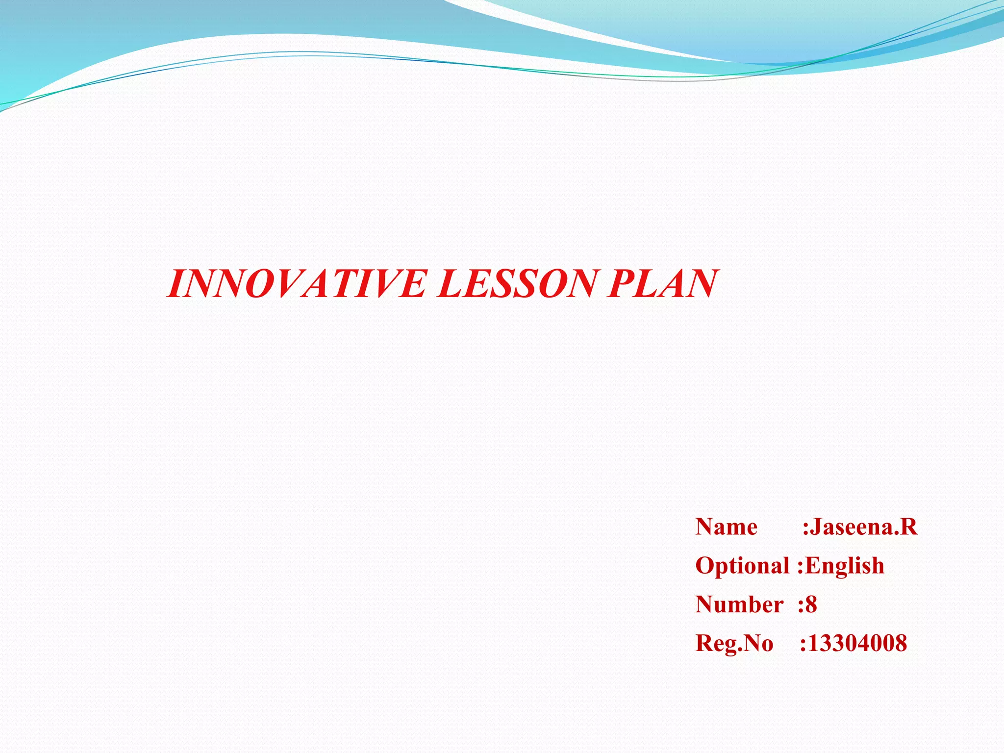 Innovative Lesson Plan | PPT