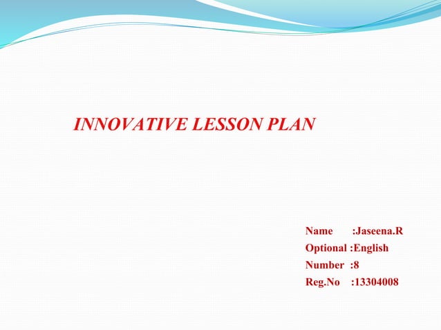 Innovative Lesson Plan | PPT