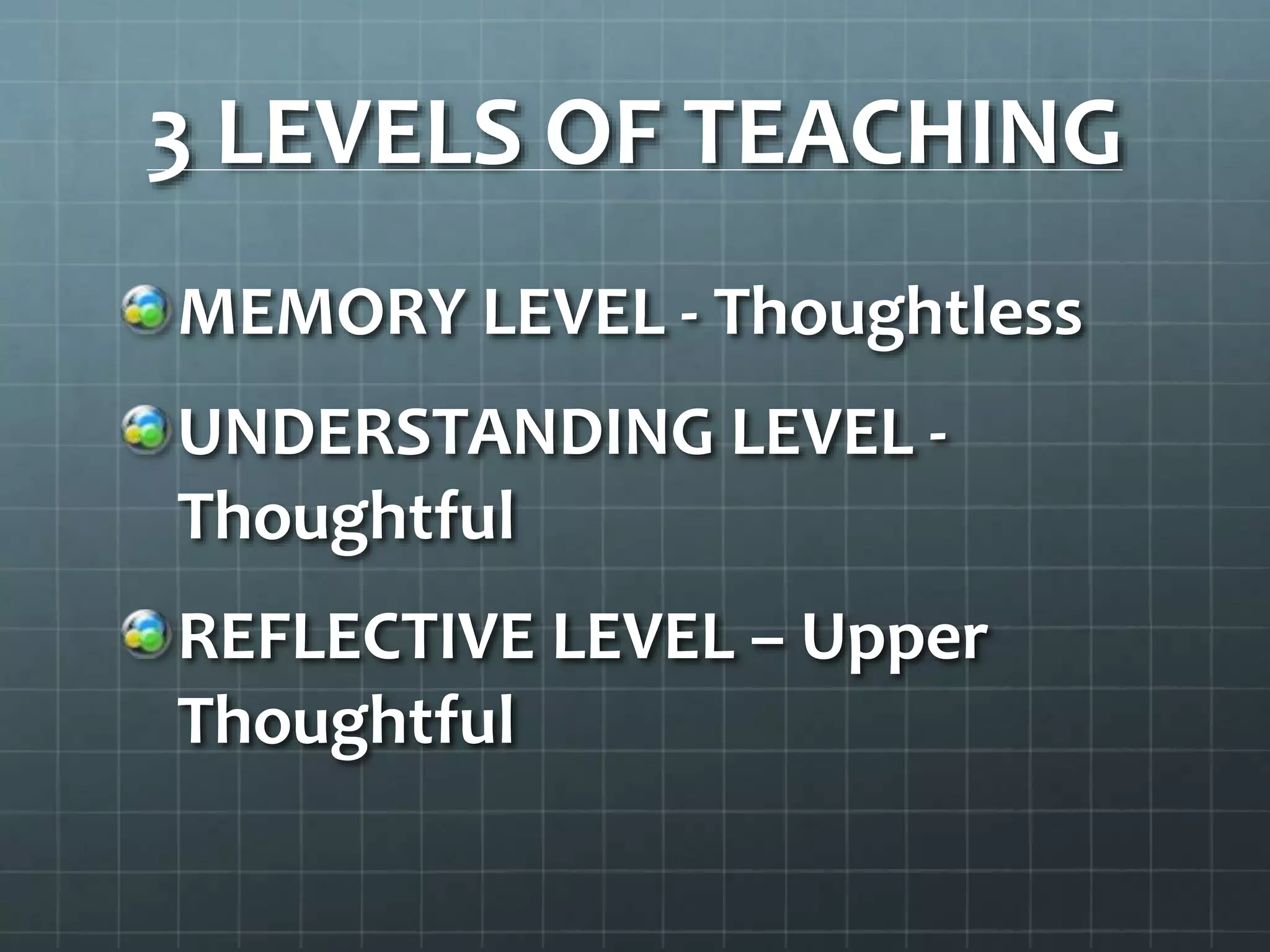 LEVELS OF TEACHING | PPTX