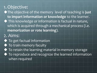 LEVELS OF TEACHING | PPTX