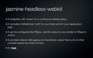 Testing JS with Jasmine | KEY