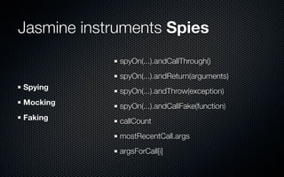 Testing JS with Jasmine | KEY