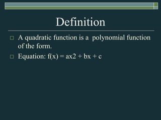 Quadratic Function by Jasmine & Cristina | PPSX