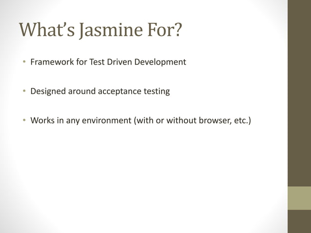 Jasmine framework | PPT