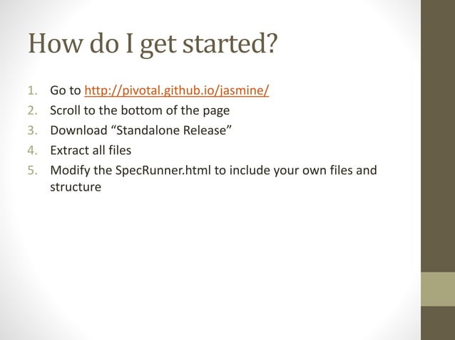 Jasmine Framework Ppt