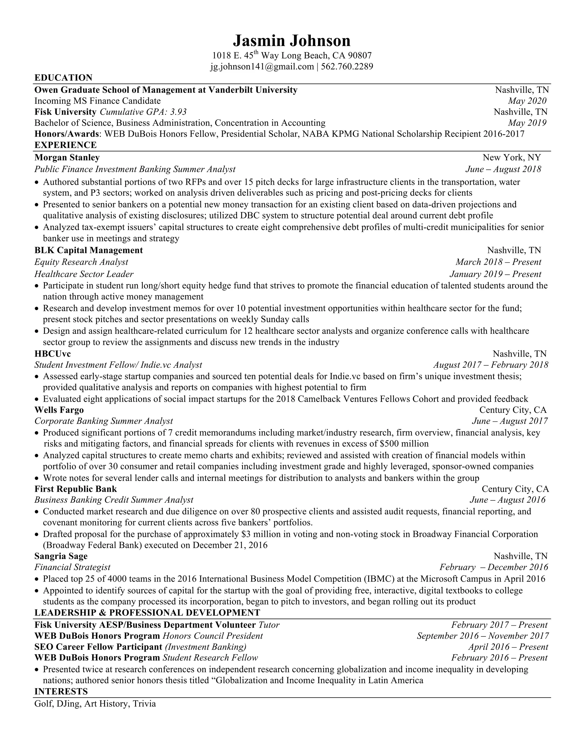 Jasmin Johnson's Resume | PDF