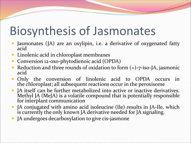 Jasmonic_Acid an overview on its role and application | PPT