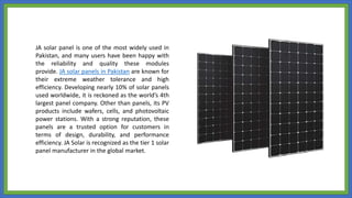 Ja Solar Panel Overview | PPTX