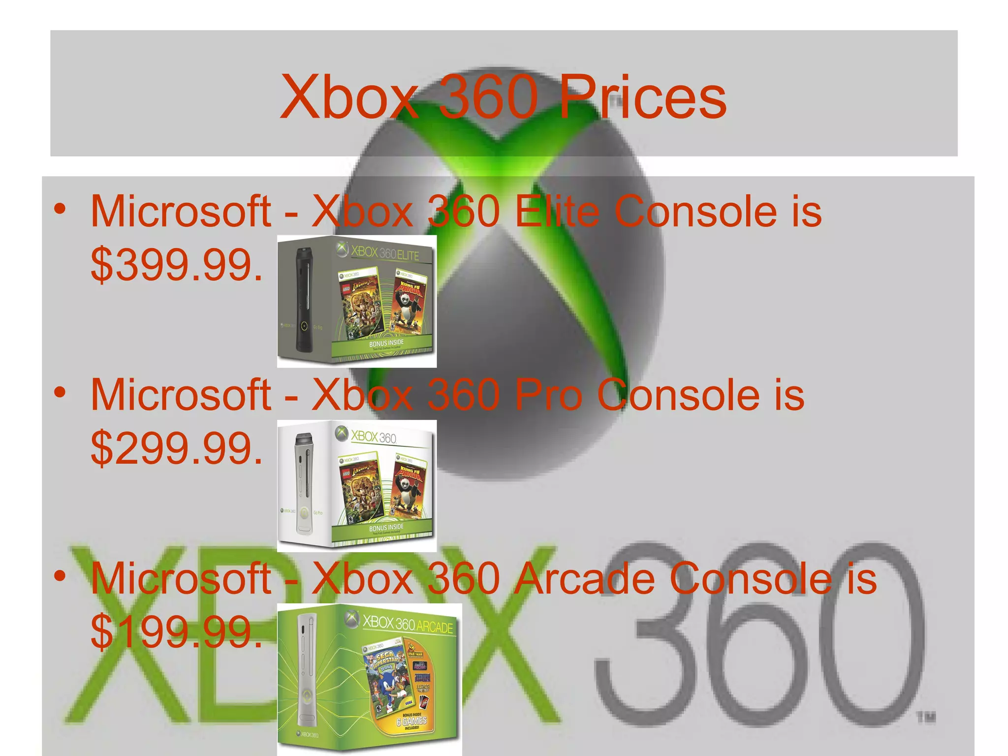 Xbox 360 | PPT | Home Entertainment Systems | Consumer Electronics