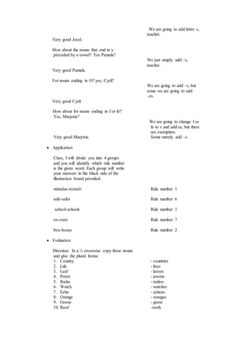 Detailed Lesson Plan for English (Language) Grade 6 | DOCX