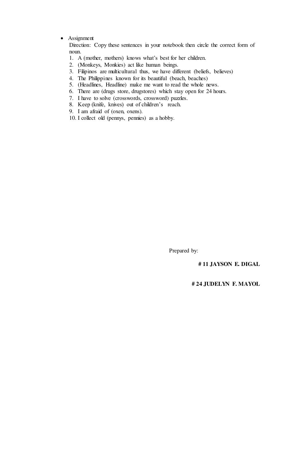 Detailed Lesson Plan for English (Language) Grade 6