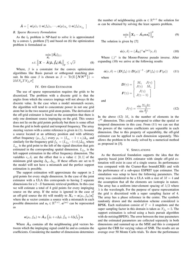 Sparsity Based Joint Direction Of Arrival And Offset Frequency