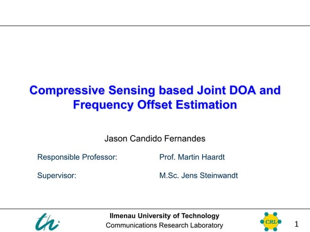 Joint DoA and Offset Frequency estimator | PPT