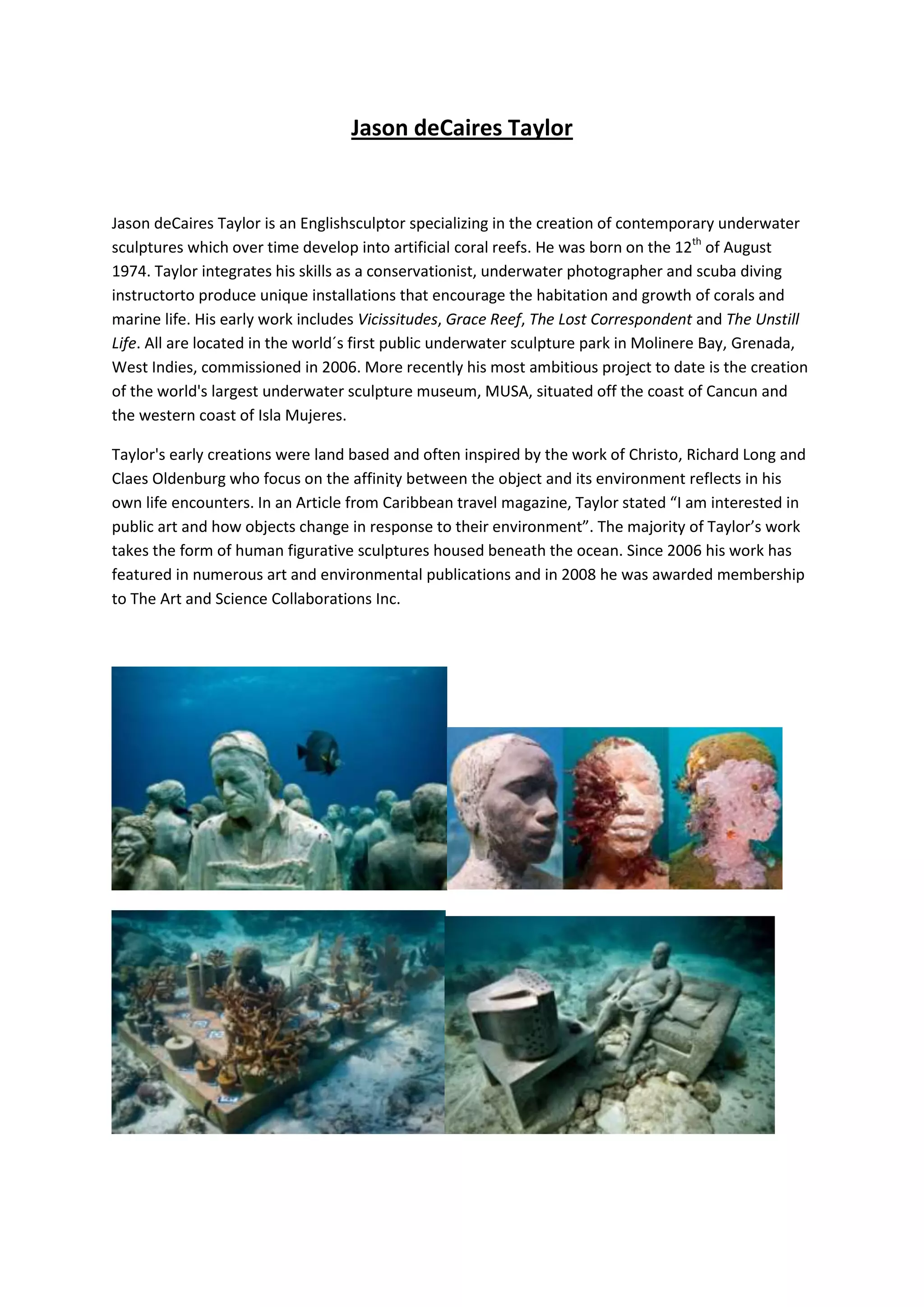 Jason de caires taylor | DOCX