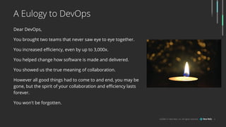 apidays LIVE Hong Kong 2021 - DevOps is Dead by Jason Esli, New Relic | PPT