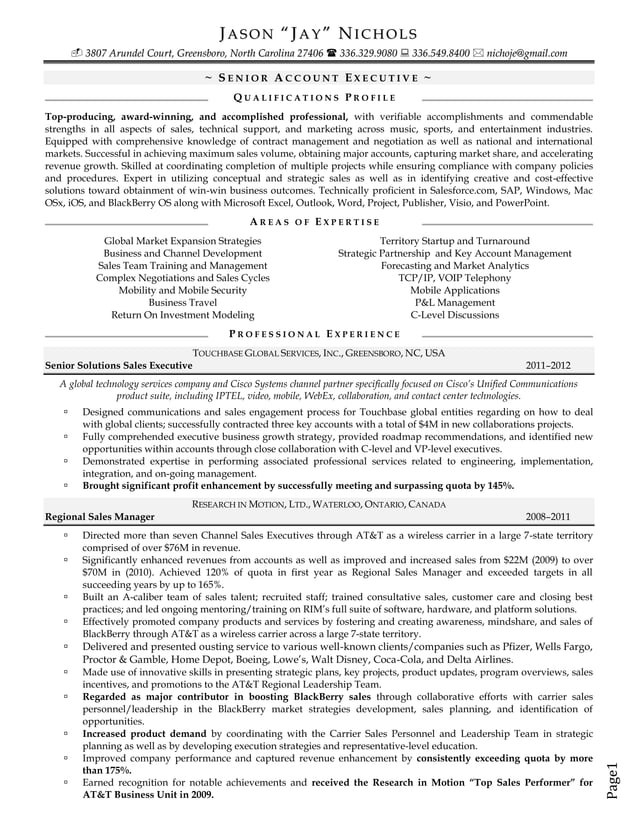 Jason Nichols Professional Resume | PDF
