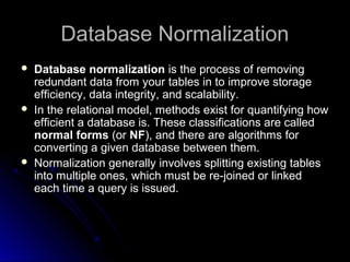 Normalization PRESENTATION | PPT