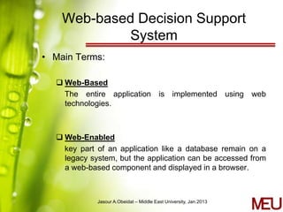 Web-based Decision Support System | PPTX