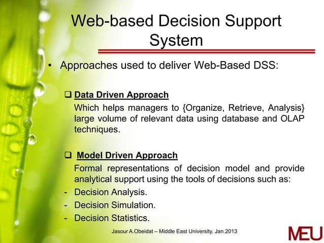 Web-based Decision Support System | PPTX