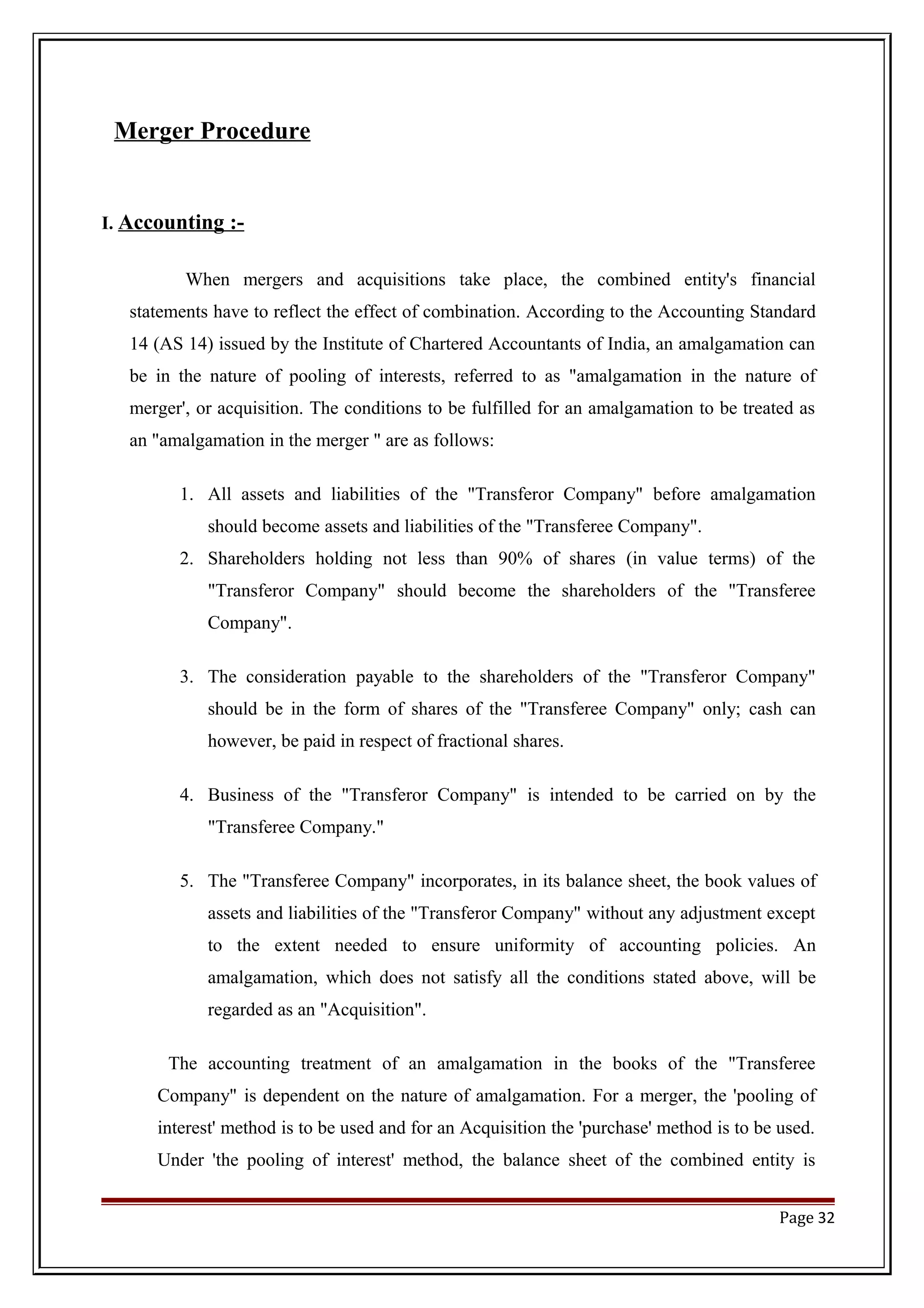 MERGER AND ACQUISITION OF BANKS | DOC