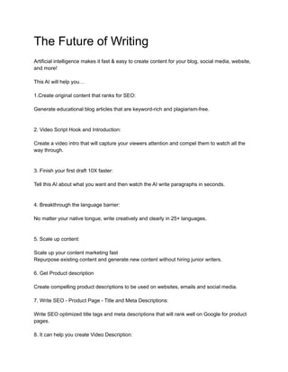 The Future of Writing | PDF
